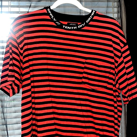 10.Deep | Shirts | Deep Red Striped Shirt | Poshmark